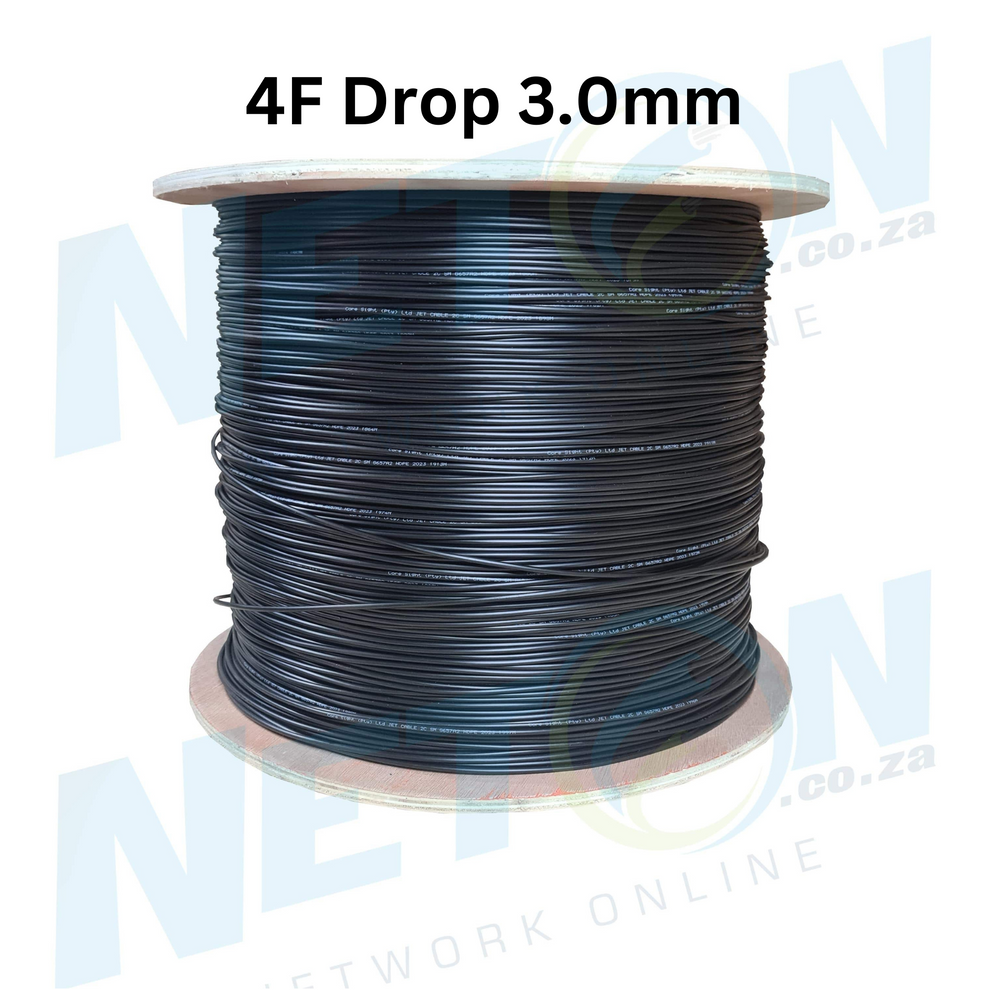 4F Drop Cable 2km/drum Round 3.0mm - 3.8mm OD – Network Online